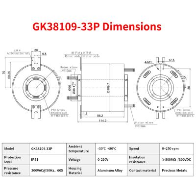 China 38.1mm Hole 100M Ethernet Signal Slip Ring With Precious Metal Brushes for sale