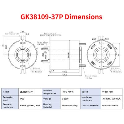 China Aluminum Alloy Gigabit Ethernet Slip Ring Connector Outer Diameter 110mm for sale