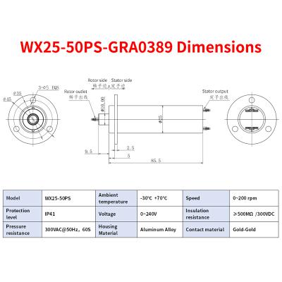 China 25mm OD Flange Type Ethernet Slip Ring Can Connect 2 Groups Of Gigabit Ethernet for sale