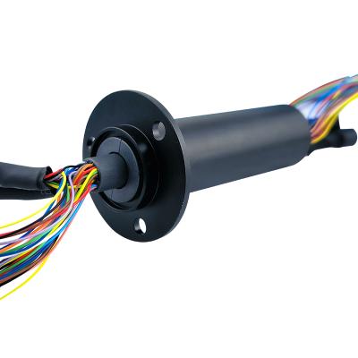 32-way power and 2-way Gigabit network slip ring 25mm OD aluminum alloy housing