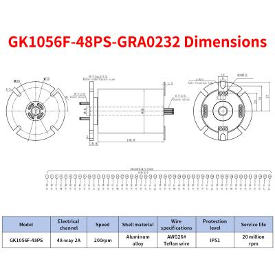 中国 48回路 2A 信号 スルーボア電気スリップリング、外径56mm、フランジ設計 販売のため