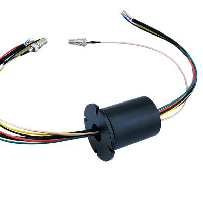 China 56mm Diameter High-definition Signal Combination Slip Ring with 4-Channel Shielded Signal and 2-Channel 1080P High-Definition for sale