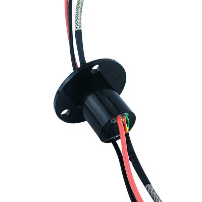 China 4-Channel 485 Signal 2-Channel 15A Cap-Type Combination Slip Ring with Flange for sale