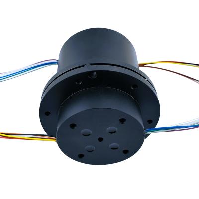 China 10-way 5A Flange-Mounted Slip Ring with Aluminum Alloy Housing for 250 RPM Rotation for sale