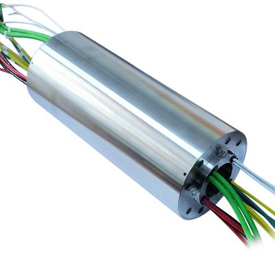 China 28-Channel IP67 Waterproof Gigabit Ethernet Slip Ring with 50mm Large Aperture and Stainless Steel Housing for sale