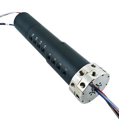 China 16-Channel Pneumatic 15-Way 5A Electrical Hybrid Slip Ring with Black Aluminum Alloy Housing for sale