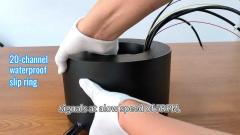 20-channel waterproof slip ring with large aperture design, IP65 dustproof and waterproof rating
