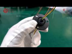 6 way 2a od 22mm conductive slip ring with flange for pan / tilt rotator
