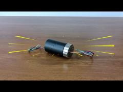 One-way air-operated and six-way electric combined slip ring, black housing, 200 RPM speed.