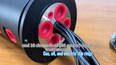 Integrated slip ring for gas, oil, and electricity