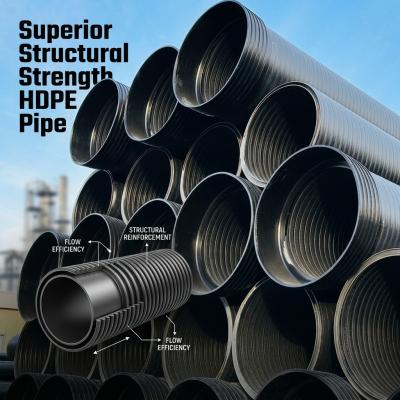 China 800mm Dia DWC HDPE Pipe Large Diameter Double Wall HDPE Pipe for sale