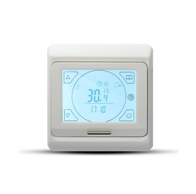 China LCD Display Touch Screen Heating Thermostat E91 IP20 With 16A Current Lode for sale