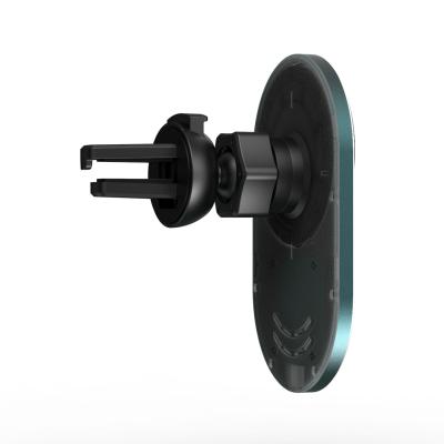 China Wireless 15w Folding Magnetic Car Phone Holder Iphone Magsafe Car Mount Charger for sale
