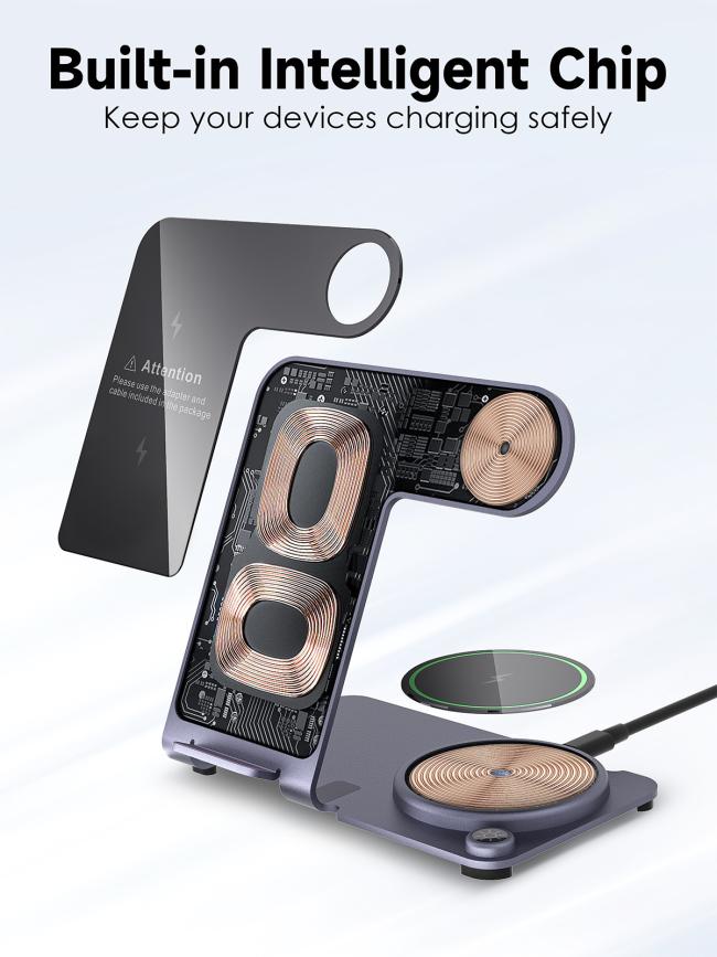3 in 1 15W Metal Wireless fast Charging Station The Best Solution for Your Wireless Charging Needs
