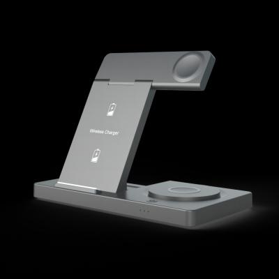 China Three Level Foldable Wireless Charging Station 3W Watch Charging Night Light Feature for sale