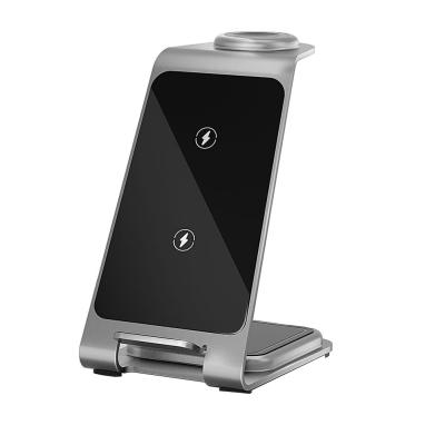 중국 15W Aluminum Alloy 3 In 1 Wireless Charging Stand for Smart Devices 판매용