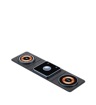 China Cargador de viaje plegable Pad de carga inalámbrico de 15W Protección contra el sobrecalentamiento para teléfonos auriculares y relojes en venta