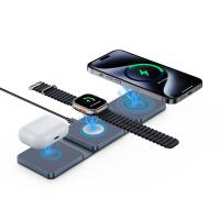 China Compact Foldable Wireless Travel Charger with Qi Wireless Charging for sale