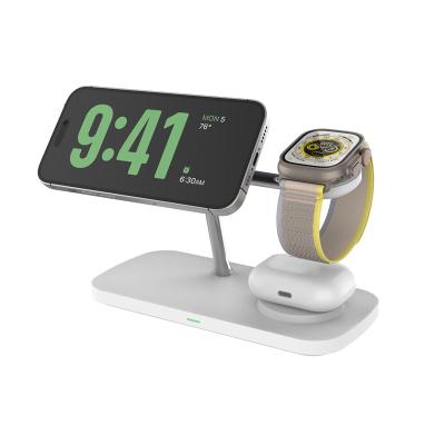 Cina Tutto in uno Qi caricabatterie senza fili portatile magnetica 15W caricabatterie veloce Bianco Nero in vendita