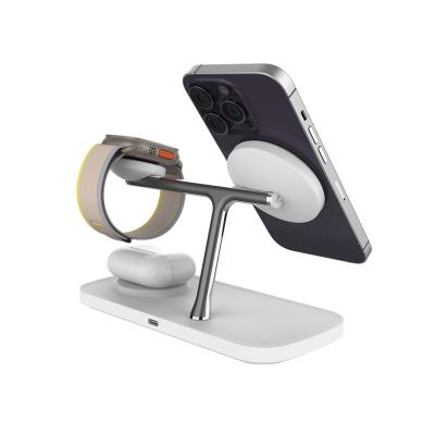 Cina Tutto in uno Qi caricabatterie senza fili portatile magnetica 15W caricabatterie veloce Bianco Nero in vendita