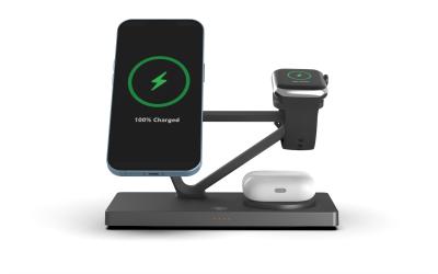 China T216 Wireless Fast Charger Support Apple and Samsung Watches Charger 15W/10W/7.5W/5W Built-in Night light for sale