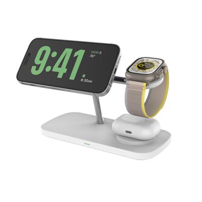 Cina T255 Caricabatterie veloci wireless 15W/10W/7.5W/5W ABS Caricabatterie magnetiche in lega di zinco per dispositivi singoli/doppi in vendita