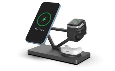 Cina T216 Caricatore Wireless Multifunzionale 3 in 1 a Ricarica Rapida con Luce Notturna per Apple e Samsung in vendita