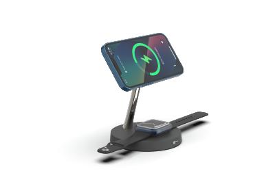 China Wireless Apple Charger T268C OEM/ODM 15W Wireless Fast Charger Black Charger Stand for sale