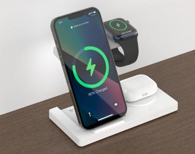 China Apple Charger T258 Multifuctional Wireless Charger ABS Foldable Wireless Charger for sale