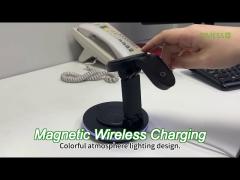4 In 1 Magnetic Wireless Charging Support Qi cell phones with colorful light design ABS and PC