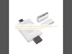 カスタマイズ可能なT316 Apple And Samsung 時計充電器 ABS デュアルインターフェイスポータブル充電器