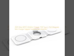 2025 Nieuwe W07C draadloze oplader 15W Type-C Port Magnetische mini-oplader ondersteuning Iwatches And Airpods