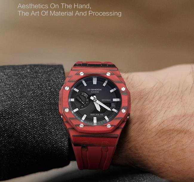 Aopiqiu Casio GA2100 watch case with rubber straps