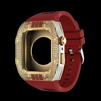 Quality Red Rubber Strap Carbon Fiber Watch Case 38mm High End Apple Watch Case for sale