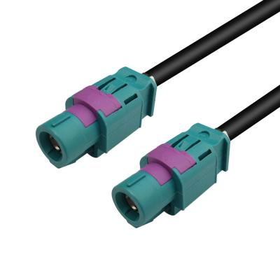 China Female To Female HSD Cable Assembly 4 Pins Z Code Waterblue Color for sale