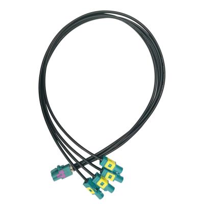 Cina Mini FAKRA codice 4 di Pin Z del cavo coassiale 4 dell'automobile d'ottone in 1 50 ohm in vendita