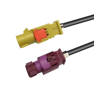 China Código automotriz de los pernos D de la asamblea de cable de FAKRA HSD 4 al conector del código de K en venta