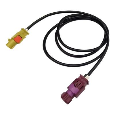 China Código automotriz de los pernos D de la asamblea de cable de FAKRA HSD 4 al conector del código de K en venta
