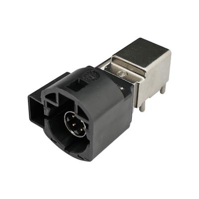 China Code A Plug 90 Degree FAKRA RF Connector , 4+2Pin PCB Mount Coaxial Connector for sale