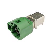 China FAKRA HSD Connector PCB Mount Jack E Code Green Color For Radio for sale