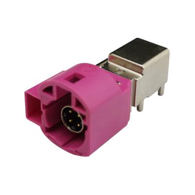 China High Speed Data Right Angle Type PCB Mount 4+2 Pin HSD LVDS Cable Connector for sale