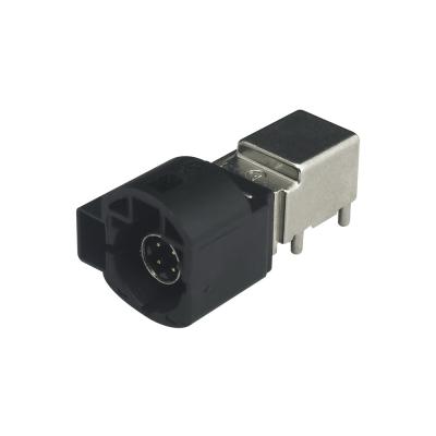 China Automotive 4+2 Pin FAKRA HSD Connector Black Color For PCB Mount for sale