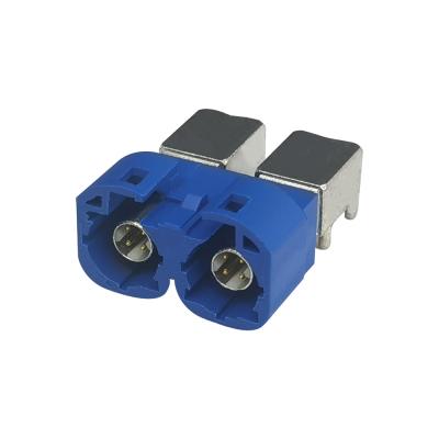 China conector C dobro de 2x4Pin FAKRA HSD que codifica a cor azul para a montagem do PWB à venda
