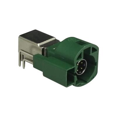 China Right Angle Type FAKRA HSD Connector PCB Mount 4+2 Contact Pin Connector for sale