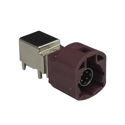 China FAKRA HSD Connector PCB Mount 4pin Rignt Angle Type Voor Auto Radio Te koop