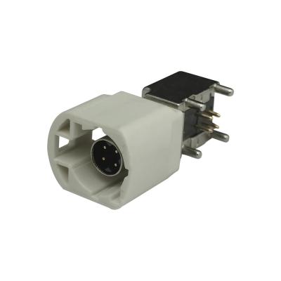 China FAKRA HSD LVDS 4Pin B-Code White Color Right Angle PCB Mount Connector for sale