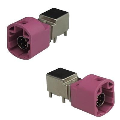 Cina FAKRA HSD connettore 4 pin 90 gradi PCB montaggio angolo destro connettore coaxial in vendita
