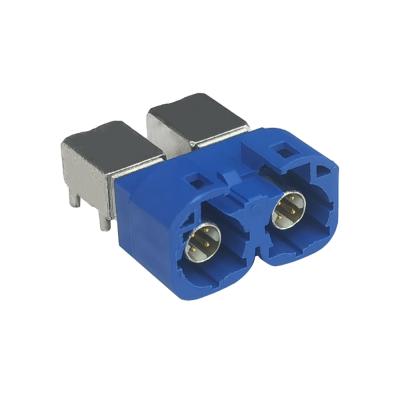 China FAKRA HSD Connector 2x4Pin C-Code Twin PCB Board Connector Blue Car Connector for sale