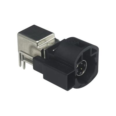 Cina HSD Code A Plug 90 Degree 4+2Pin PCB Mount Right Angle Coaxial Connector in vendita