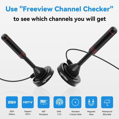 Cina Leadsign Digital Indoor Outdoor TV Antenna with Magnetic Base and 16.5 feet Long Cable TV Aerial for 50 Mile Range in vendita
